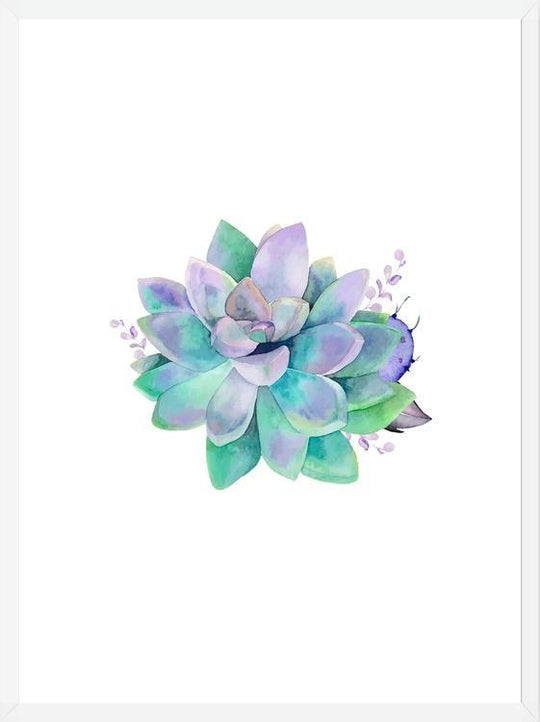 Cuadro Watercolor Purple Succulent – Impresionarte